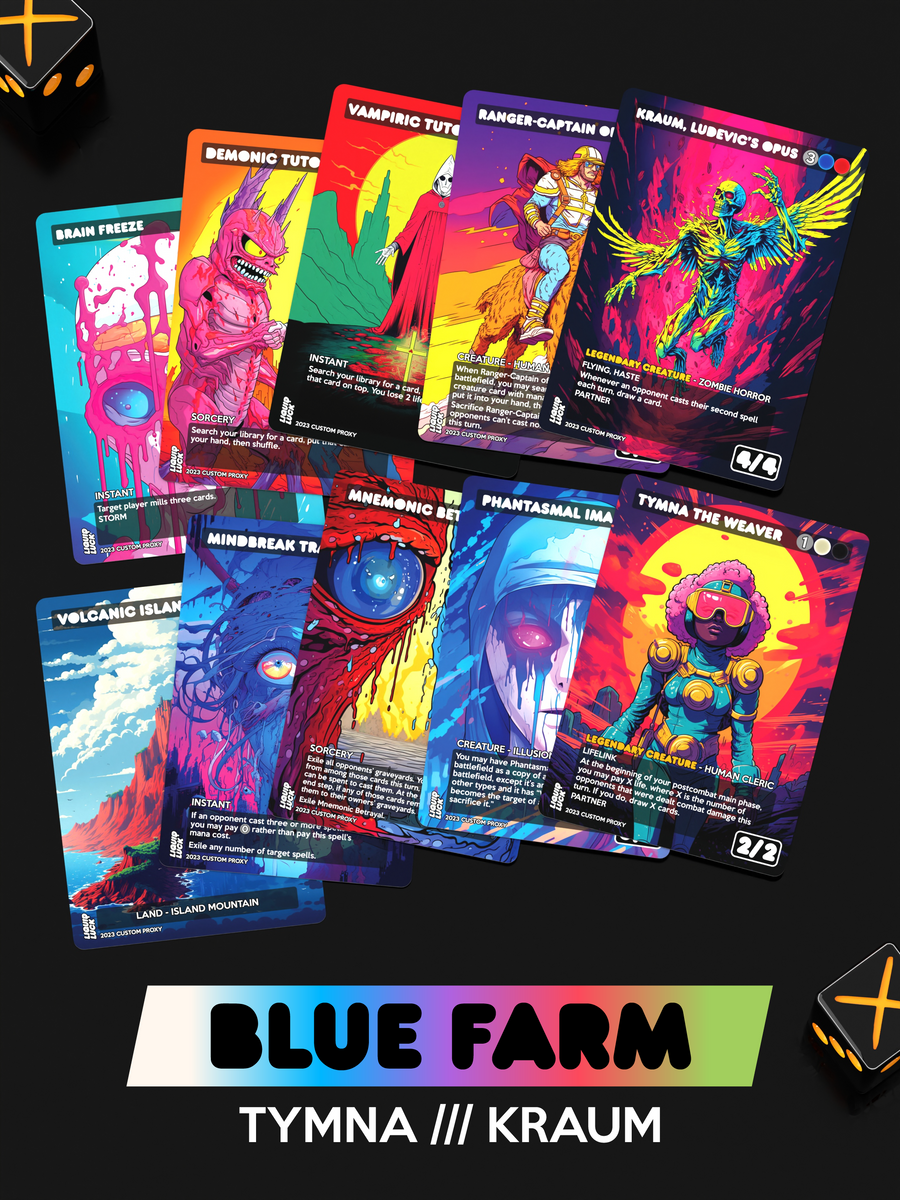 Blue Farm MTG cEDH Proxy Deck [Tymna /// Kraum] – Liquid Luck
