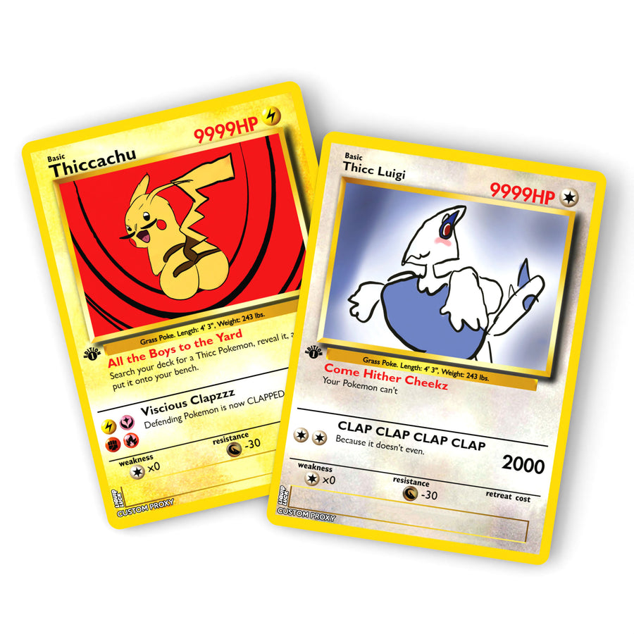 Thicc Pokemon Fan-Art Cards - Funny Collectible Parody Set – Liquid Luck