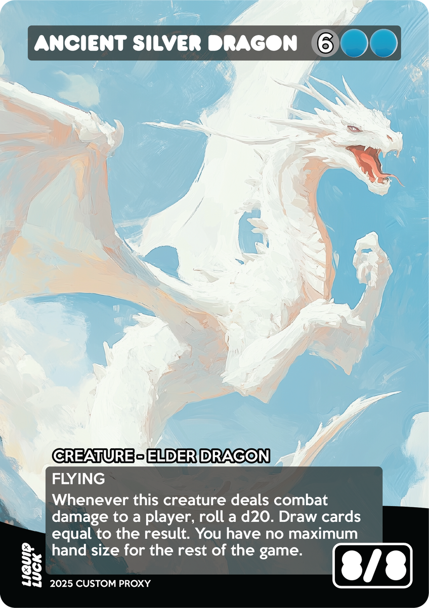 Ancient Silver Dragon MTG Proxy – Liquid Luck