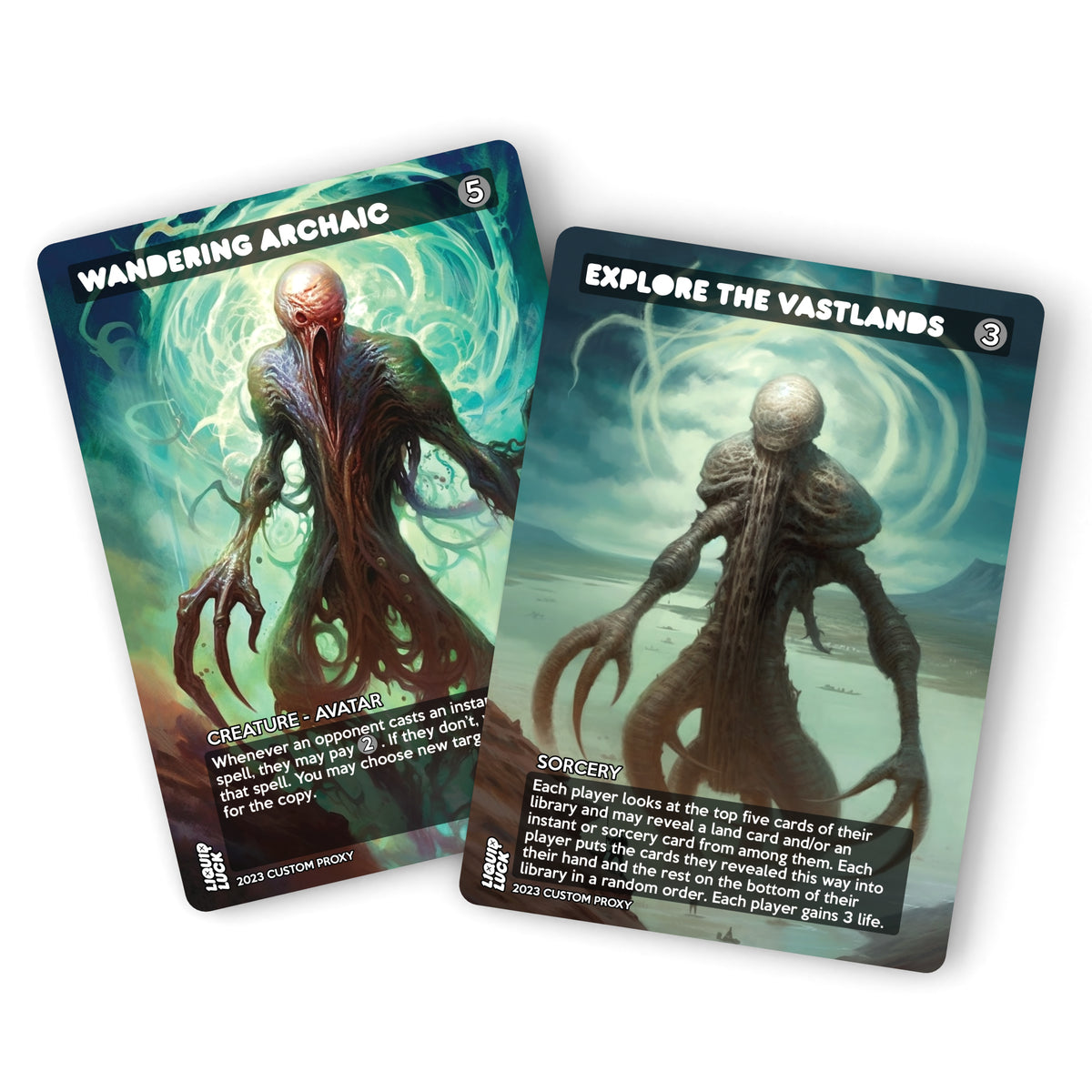 Wandering Archaic // Explore the Vastlands MTG Proxy – Liquid Luck